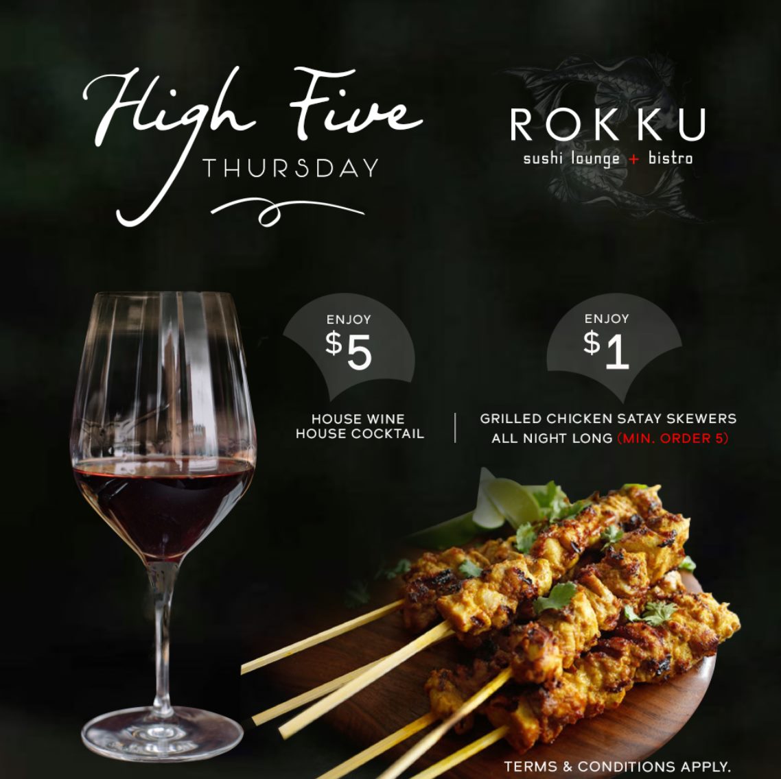 HIGH FIVE THURSDAY AT ROKKU ON FEBRUARY 3RD Rokku Sushi Lounge Bistro HIGH FIVE THURSDAY AT ROKKU ON FEBRUARY 3RD Rokku Sushi Lounge Bistro